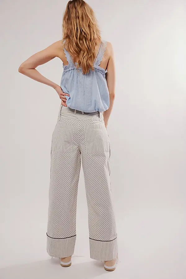 Free People Good Call Striped Pull-on Pants