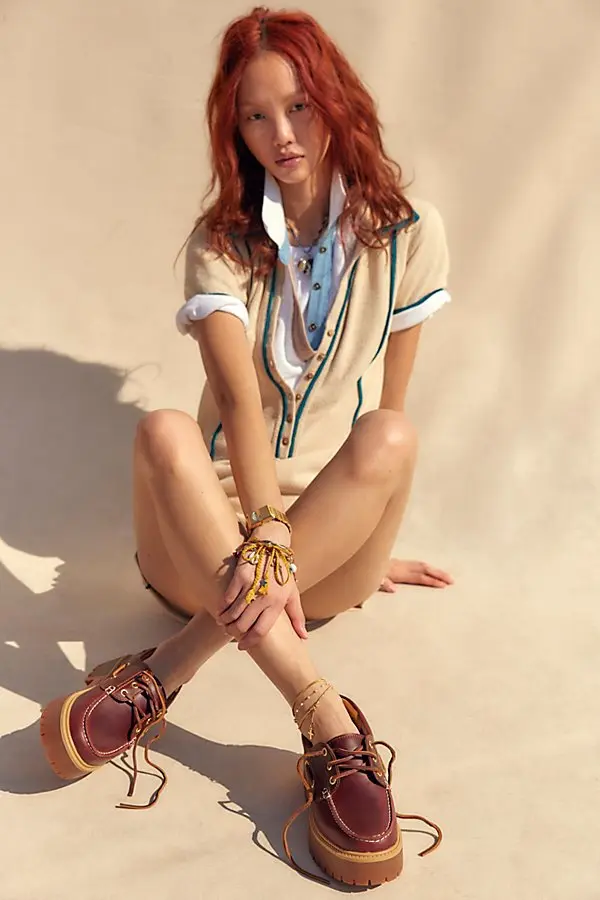 Timberland Stone Street Platform Boat Shoes - Rootbeer