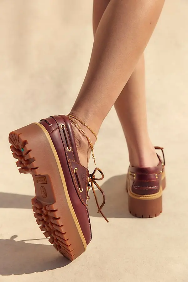Timberland Stone Street Platform Boat Shoes - Rootbeer