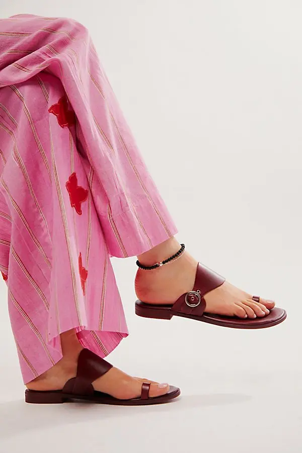 Free People Barcelona Leather Slip-on Sandals