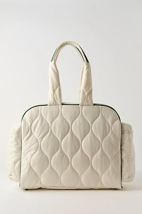 CARAA Quilted Tennis Duffle - Ivory Kelly