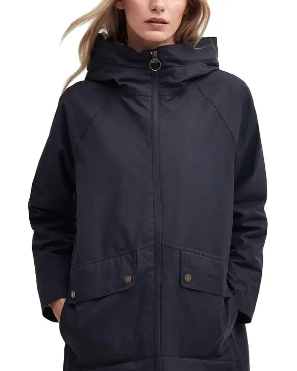 Barbour Heron Long Line Waterproof Jacket - Dark Navy