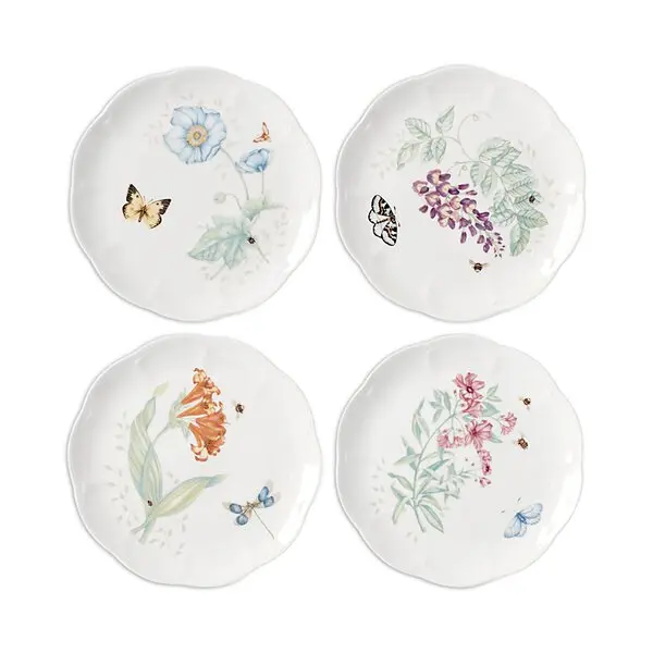 LENOX Butterfly Meadow Accent Plate, Set Of 4 - White
