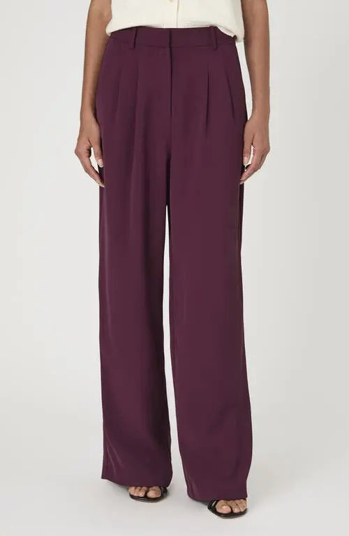 French Connection Harrie Wide Leg Suiting Pants - Burgundy Red