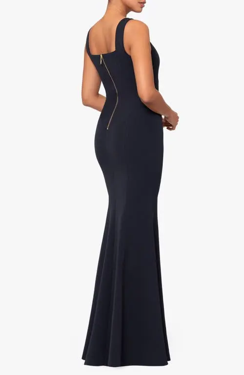 Betsy & Adam Square Neck Mermaid Gown