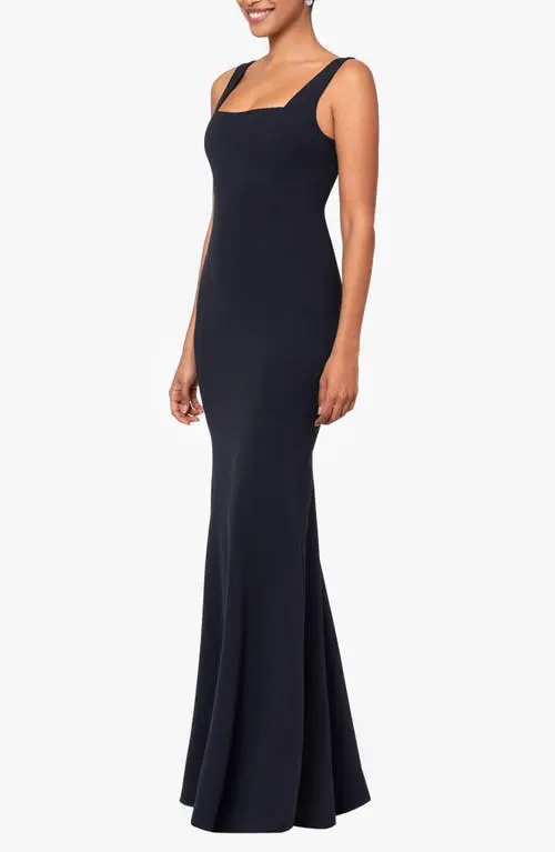 Betsy & Adam Square Neck Mermaid Gown