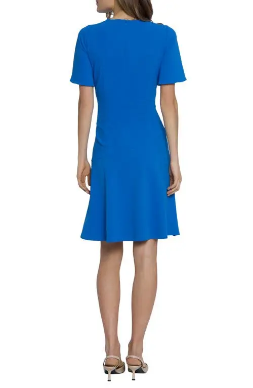 Maggy London Side Pleated Fit And Flare Dress In Ocean Blue - 50% Off |  Editorialist