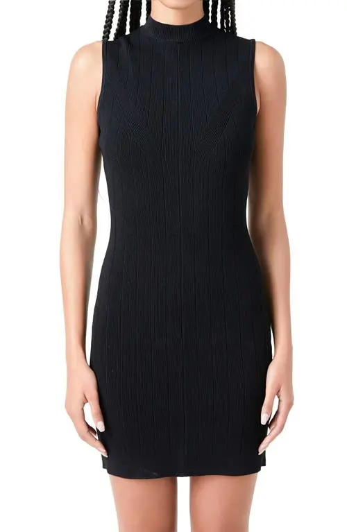 GREY LAB Sleeveless Ribbed Mini Sweater Dress