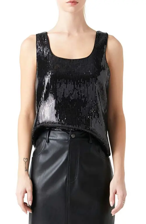GREY LAB Sequin Sleeveless Top