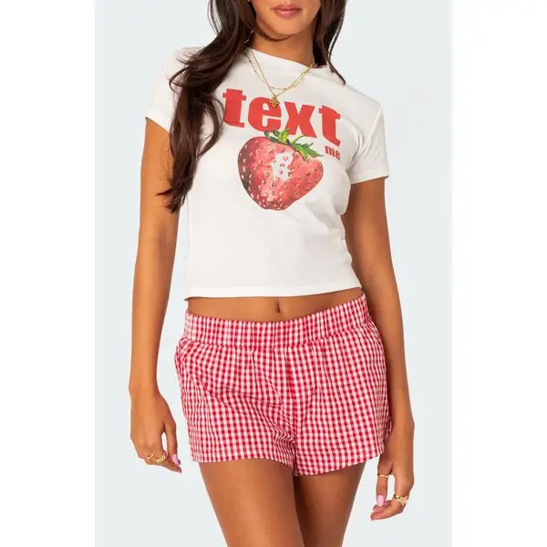 EDIKTED Text Me Graphic T-shirt