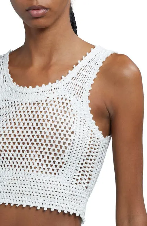 TOM FORD Semisheer Open Stitch Crochet Crop Tank