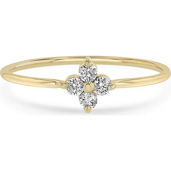 Zoe Chicco Floral Diamond Ring - Yellow Gold
