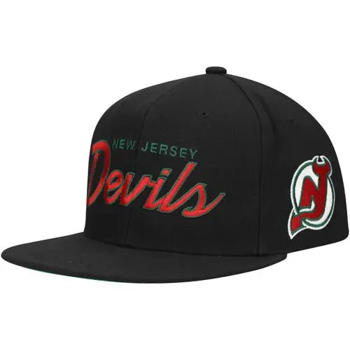 Mitchell & Ness New Jersey Devils Core Team Script 2.0 Snapback Cap - Black