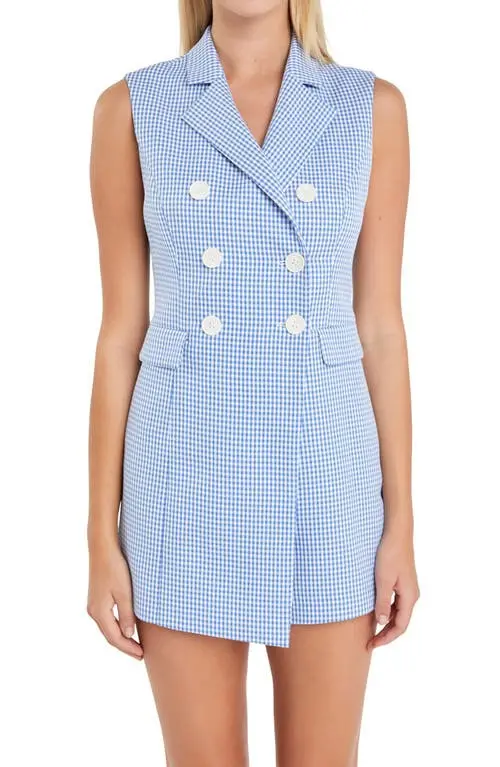 English Factory Gingham Skort Romper