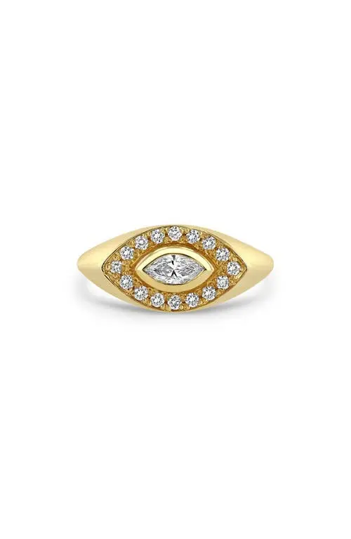 Zoe Chicco Diamond Signet Ring - Gold/diamond