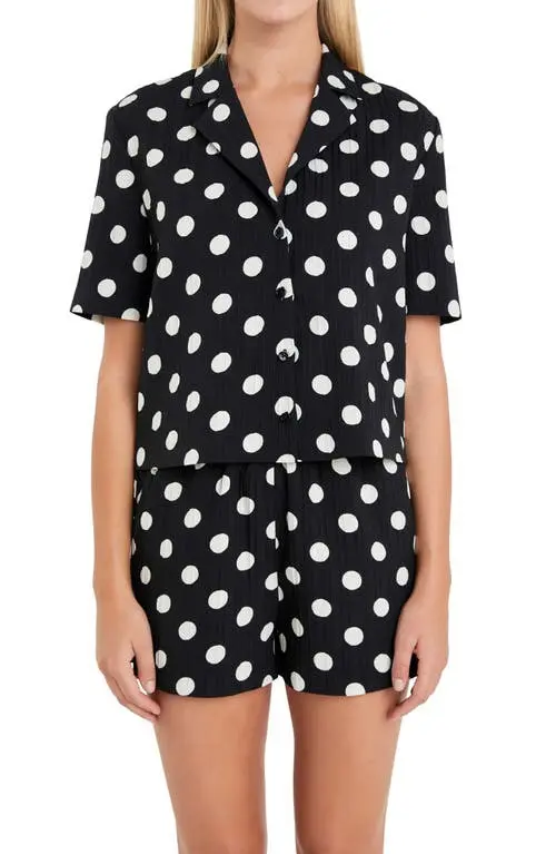 English Factory Textured Dot Camp Shirt