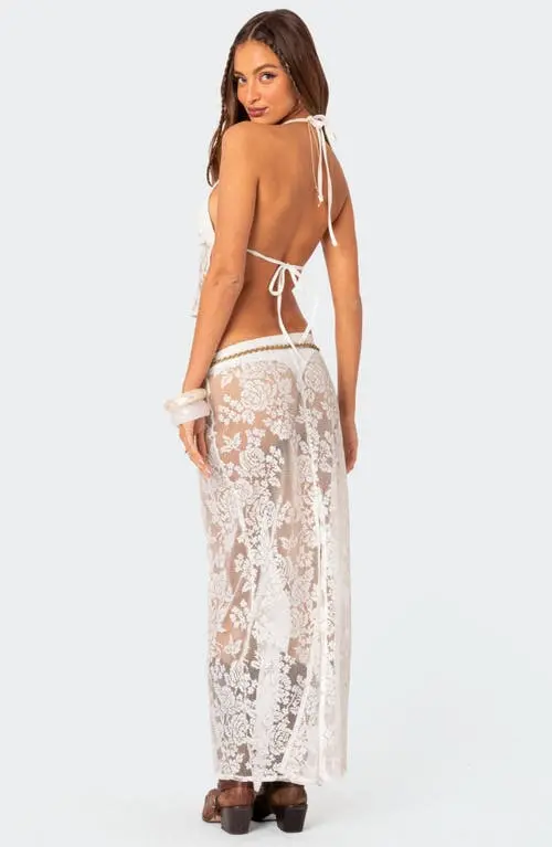 EDIKTED Bess Sheer Lace Cover-up Maxi Skirt