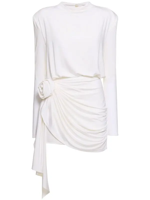 Magda Butrym Jersey Draped Mini Dress