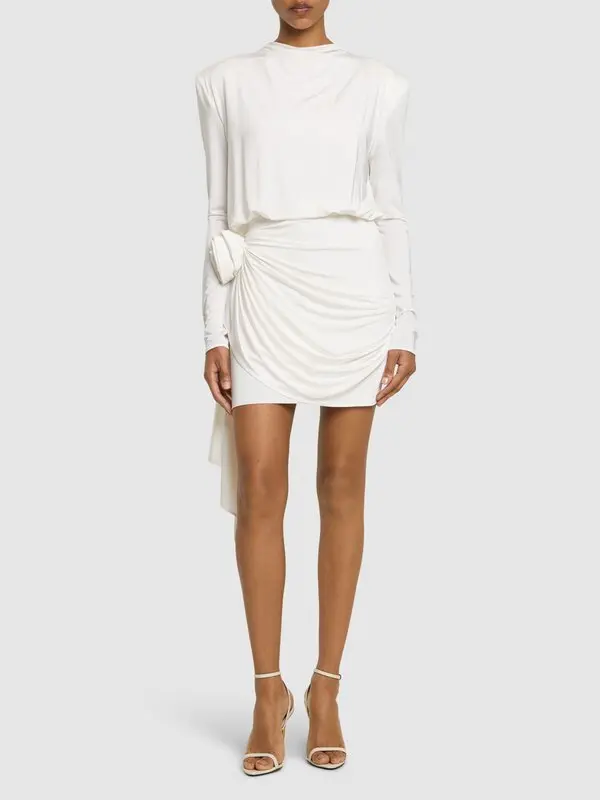 Magda Butrym Jersey Draped Mini Dress