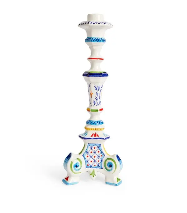 LES-OTTOMANS Turquerie Candlestick Holder - Blue