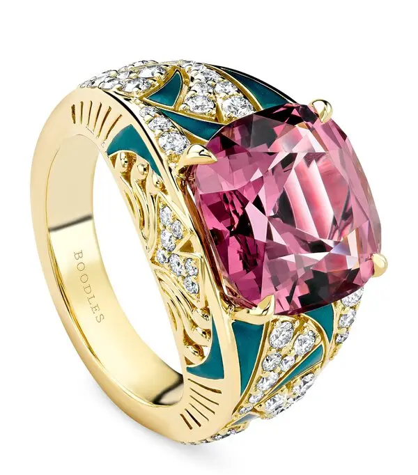 BOODLES Yellow Purple Garnet And Diamond A Family Journey Prague Ring - Gold