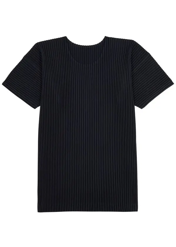 Issey Miyake Pleated Jersey T-shirt - Navy