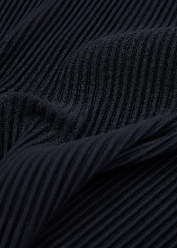 Issey Miyake Pleated Jersey T-shirt - Navy