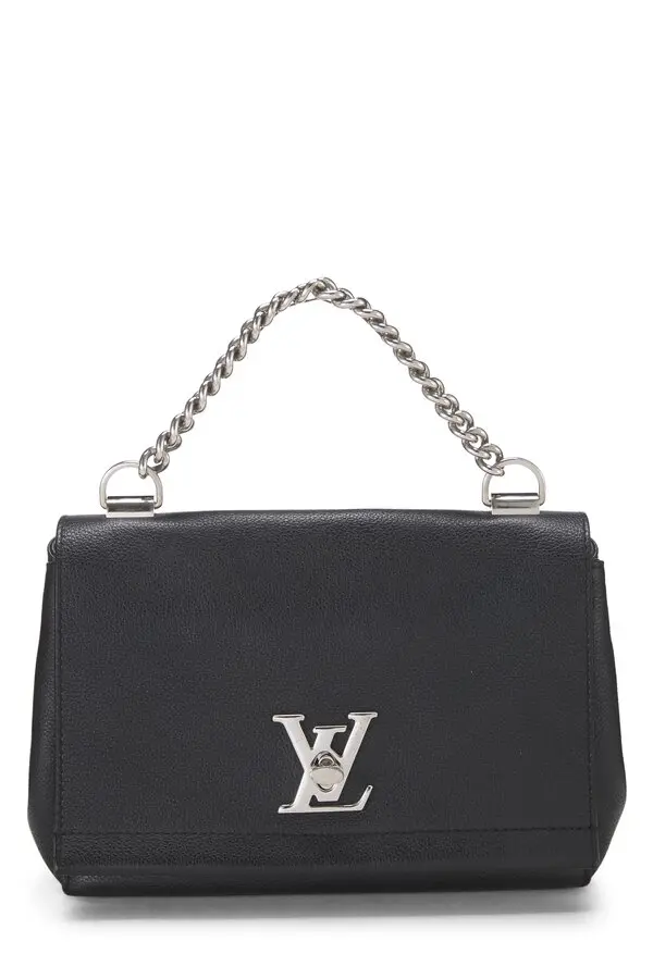 LOUIS VUITTON Lockme Ii Grained Leather Shoulder Bag - Black