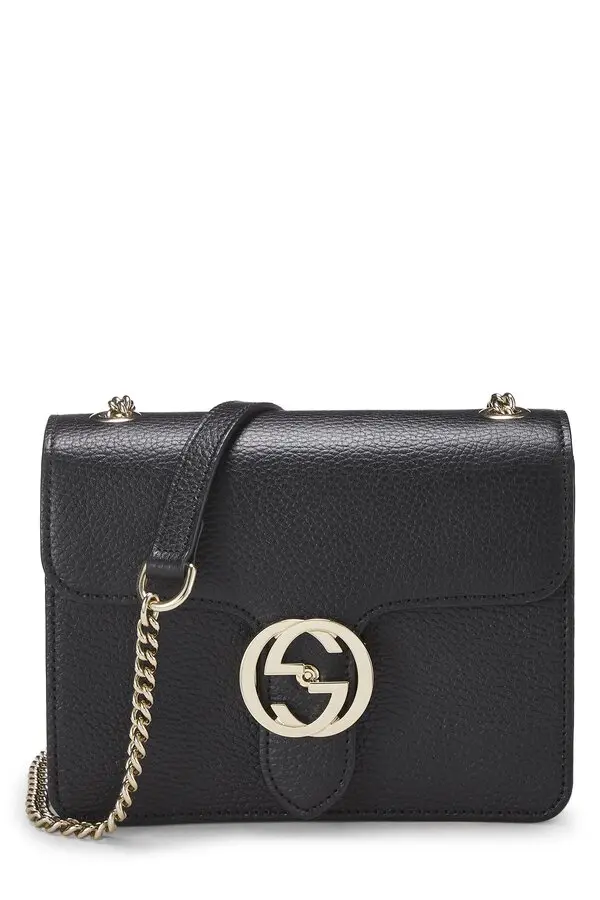 Gucci Leather Interlocking Crossbody - Black