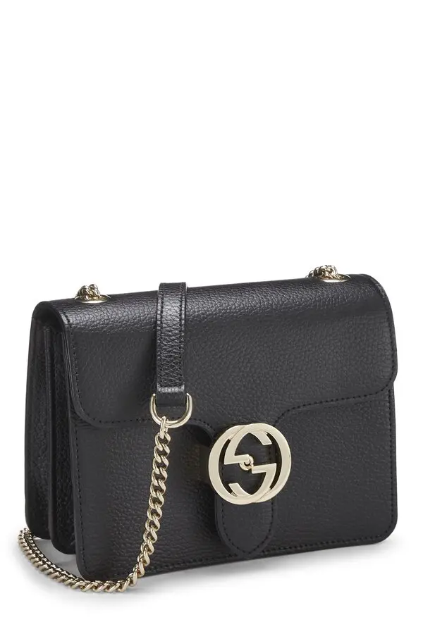 Gucci Leather Interlocking Crossbody - Black