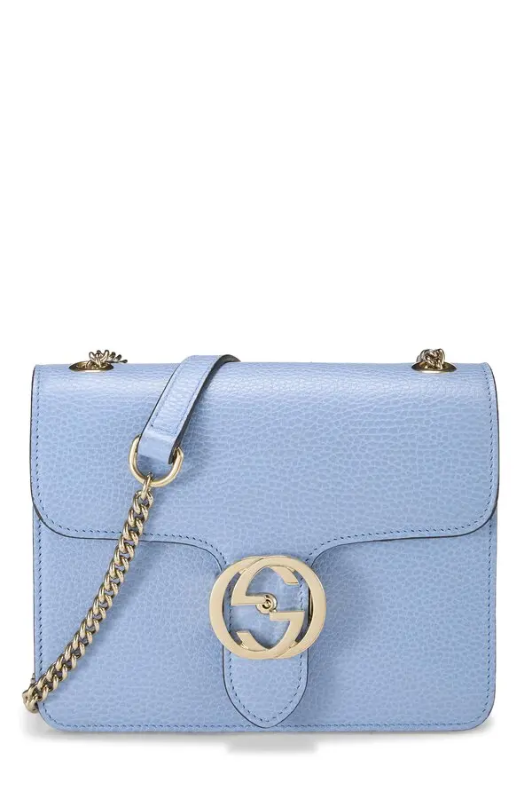 Gucci Leather Interlocking Crossbody - Blue