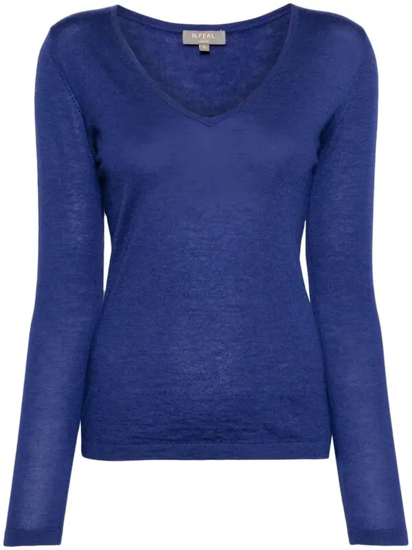 N.peal Long-sleeve Cashmere T-shirt - Blue