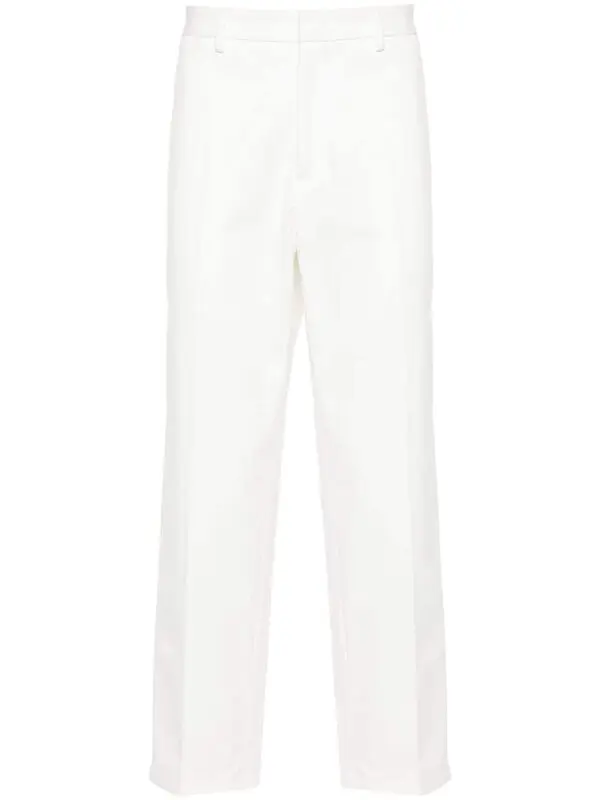 JIL SANDER Gabardine Tapered Trousers - White