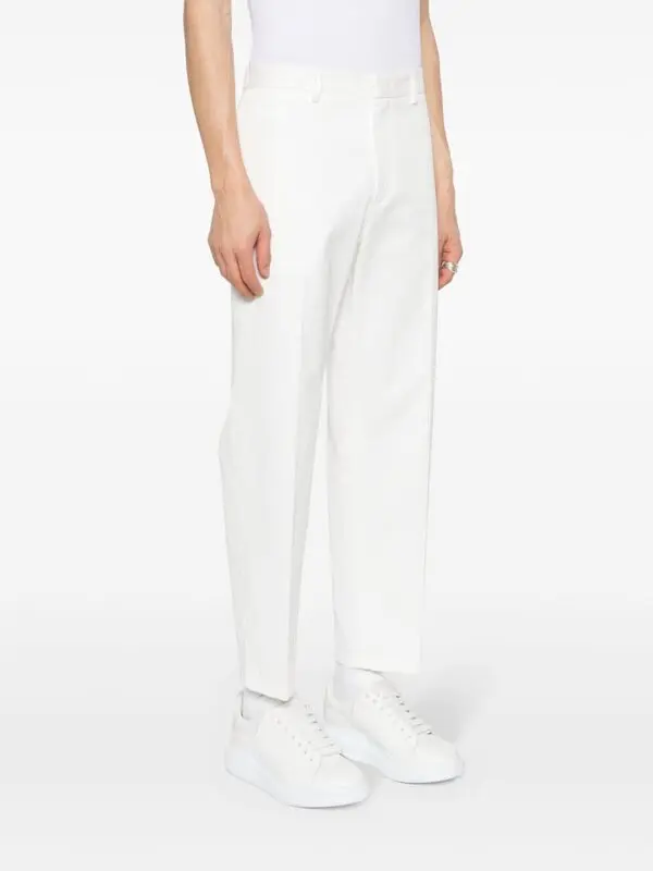 JIL SANDER Gabardine Tapered Trousers - White