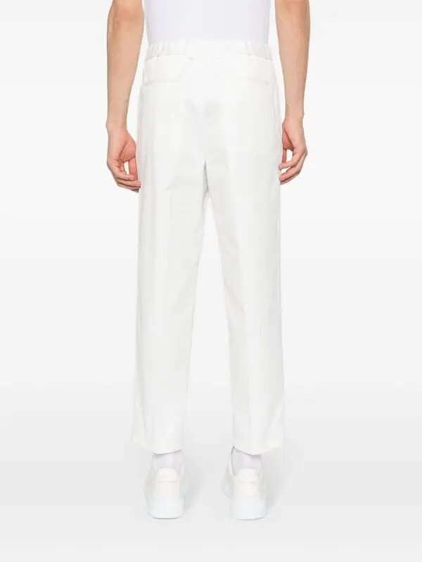 JIL SANDER Gabardine Tapered Trousers - White