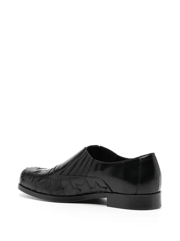 Stefan Cooke 100 Stars Leather Loafers In Black - 66% Off 