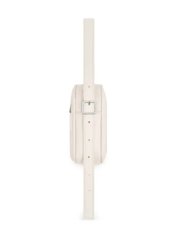 COURREGES Logo-embroidered Leather Camera Bag - Neutrals