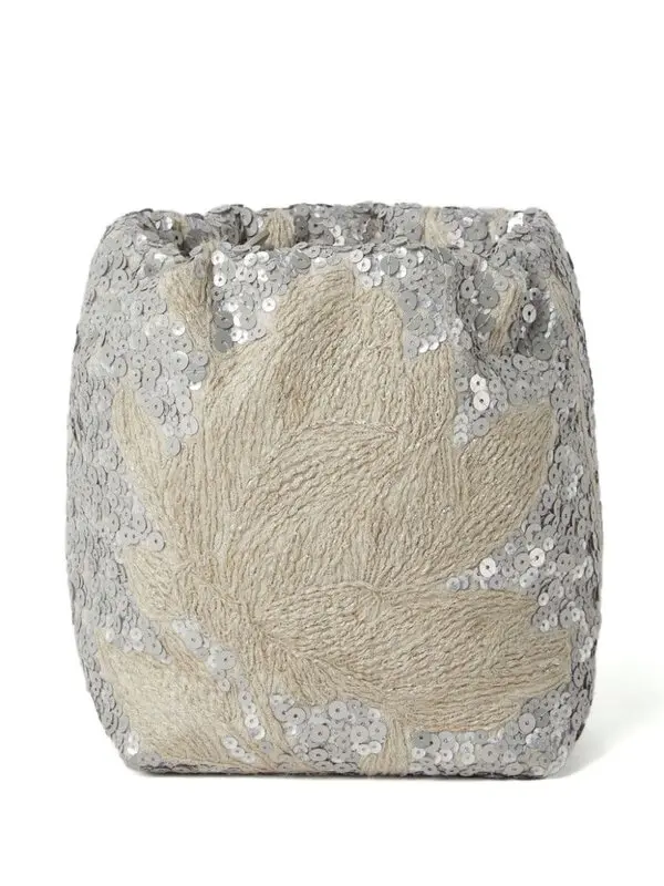 Brunello Cucinelli Sequin-embellished Linen Shoulder Bag