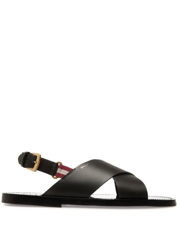Bally Chateau Crossover-strap Leather Sandals - Black