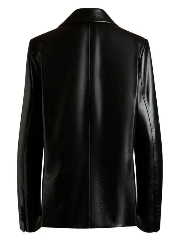 Bally Leather Blazer Notched Lapels