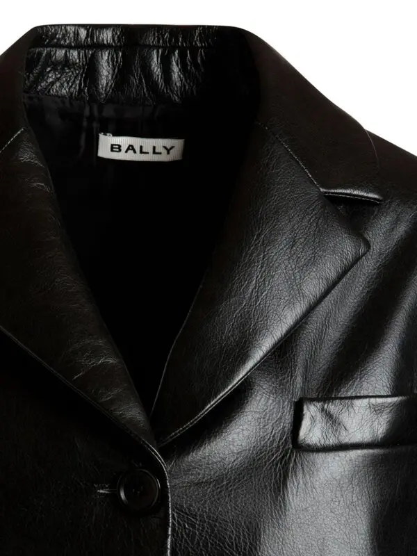 Bally Leather Blazer Notched Lapels