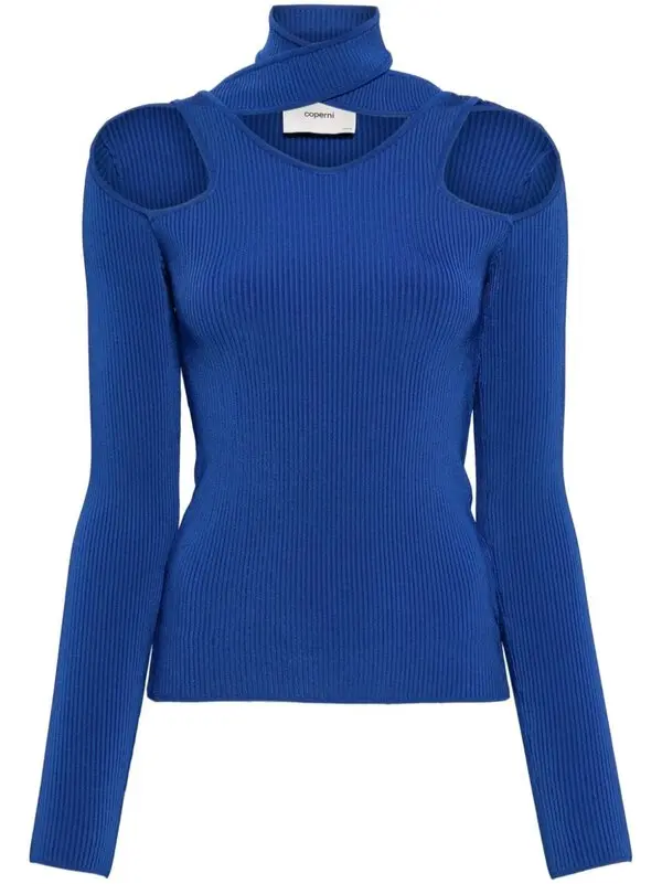Coperni Cut-out Ribbed Sweater - Blue