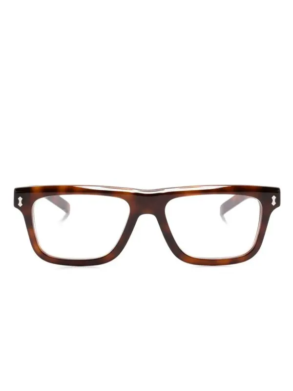 Gucci Rectangle-frame Glasses - Brown