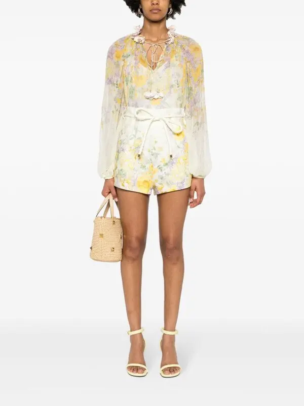Zimmermann Harmony Billow Floral-print Blouse