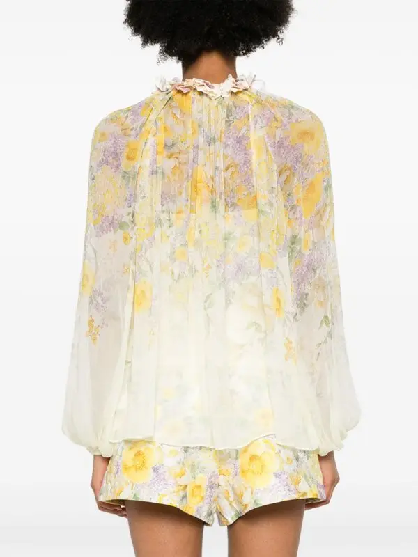 Zimmermann Harmony Billow Floral-print Blouse