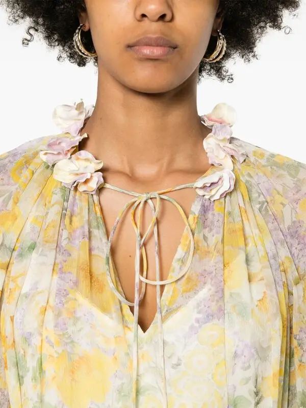 Zimmermann Harmony Billow Floral-print Blouse