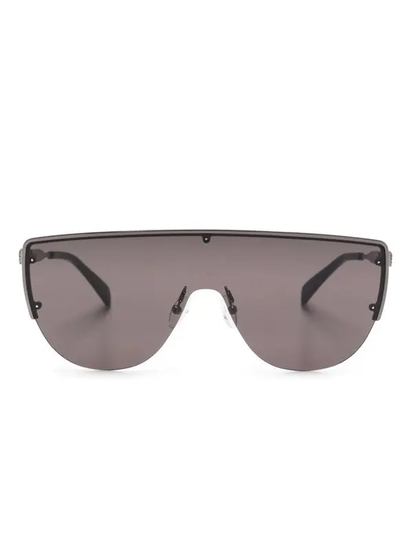 Alexander McQueen Skull Stud Shield Sunglasses - Black