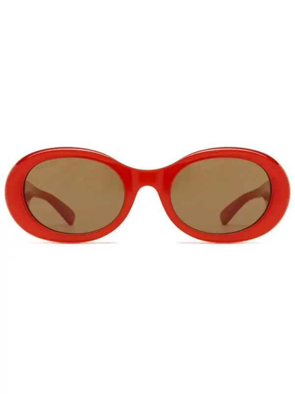 Gucci Oval-frame Sunglasses - Orange
