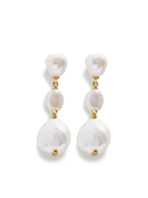 Monica Vinader Nura Reef Pearl Drop Earrings - Gold