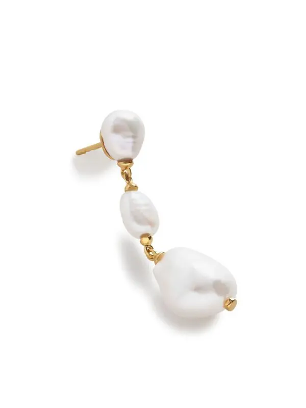 Monica Vinader Nura Reef Pearl Drop Earrings - Gold